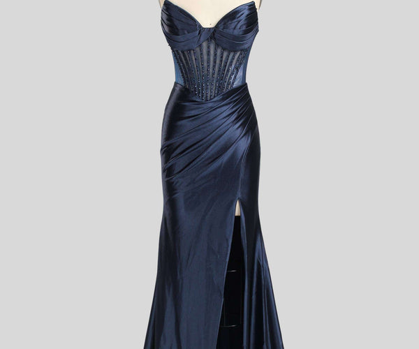 Jessica Stuart Satin Gown - Strapless Mermaid Dress