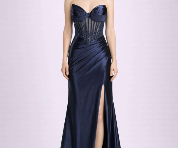 Jessica Stuart Satin Gown - Strapless Mermaid Dress